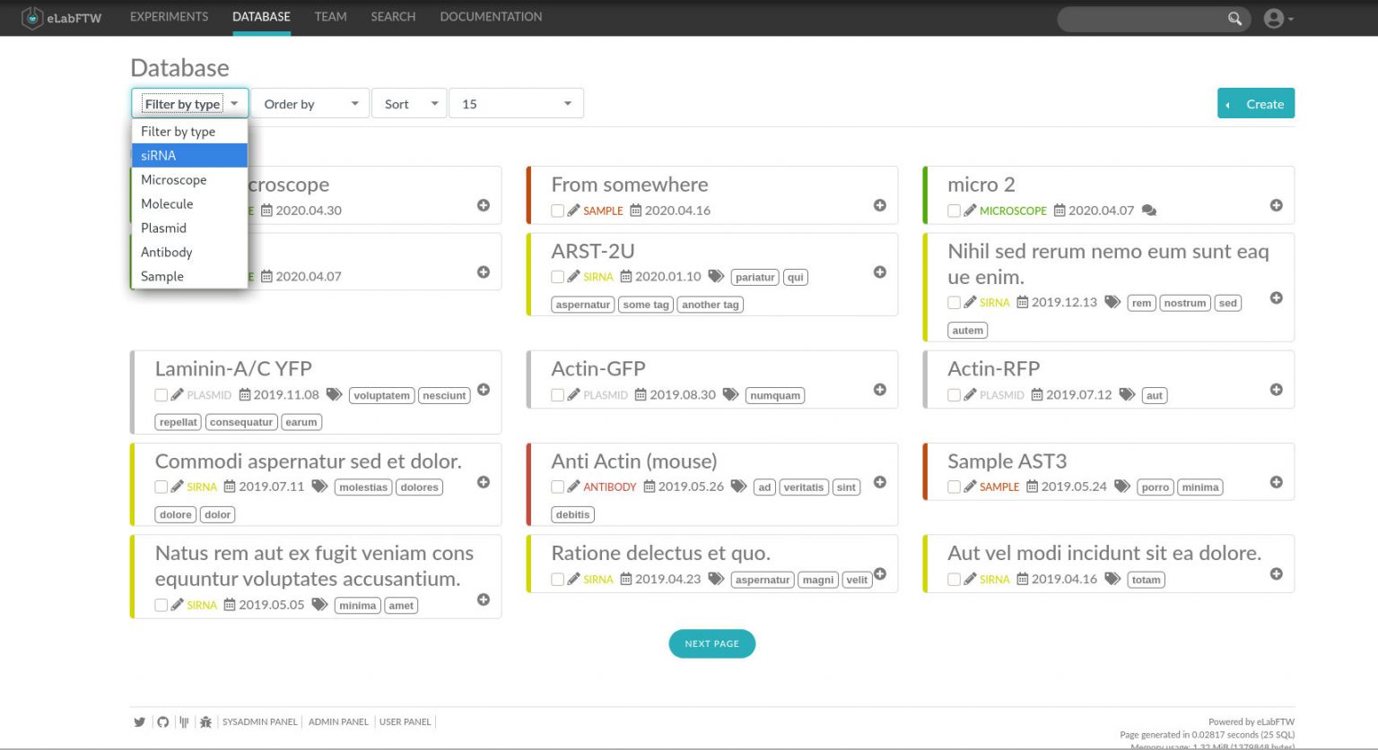 eLabFTW: a simple tool for open science, data quality, and reproducibility